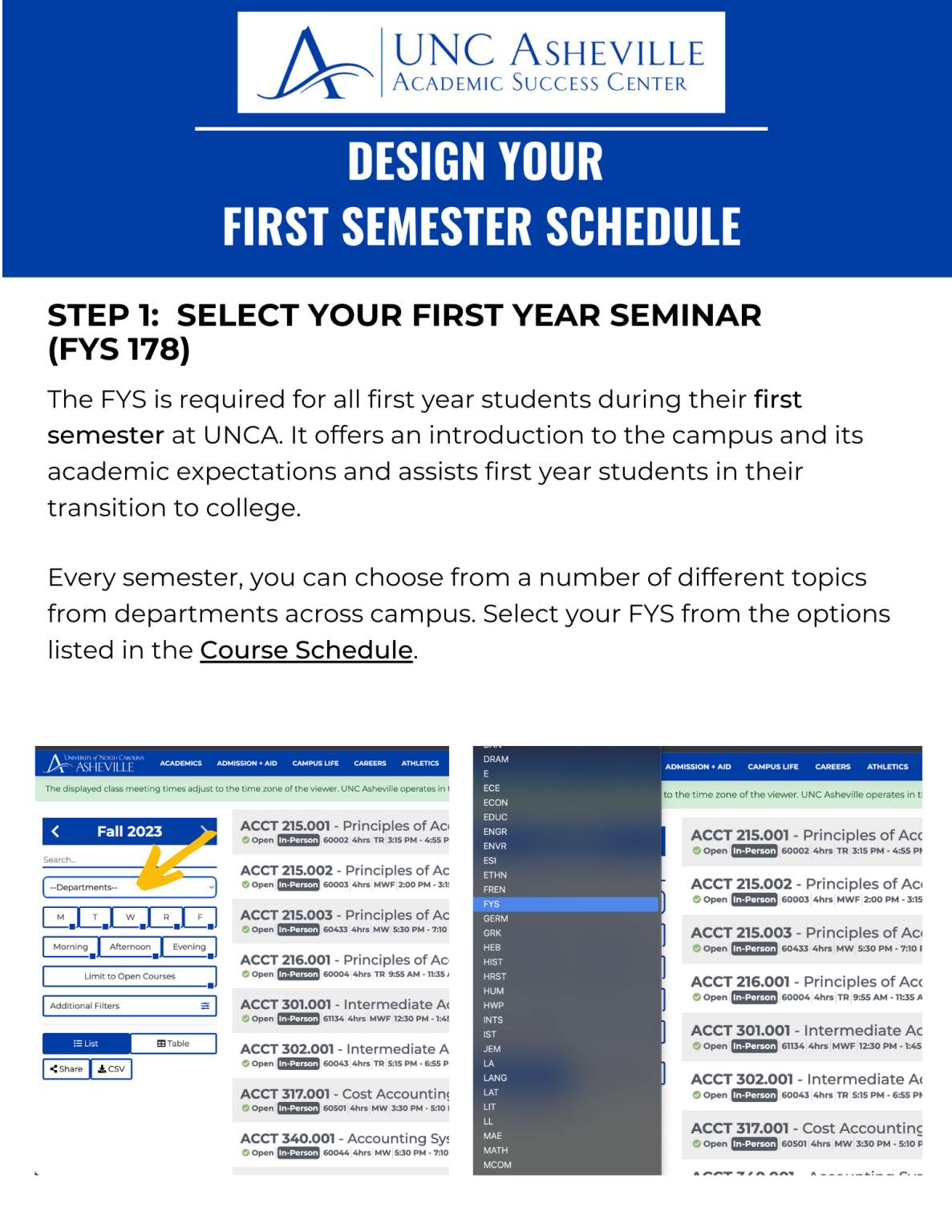 First-Year Students - Academic Advising