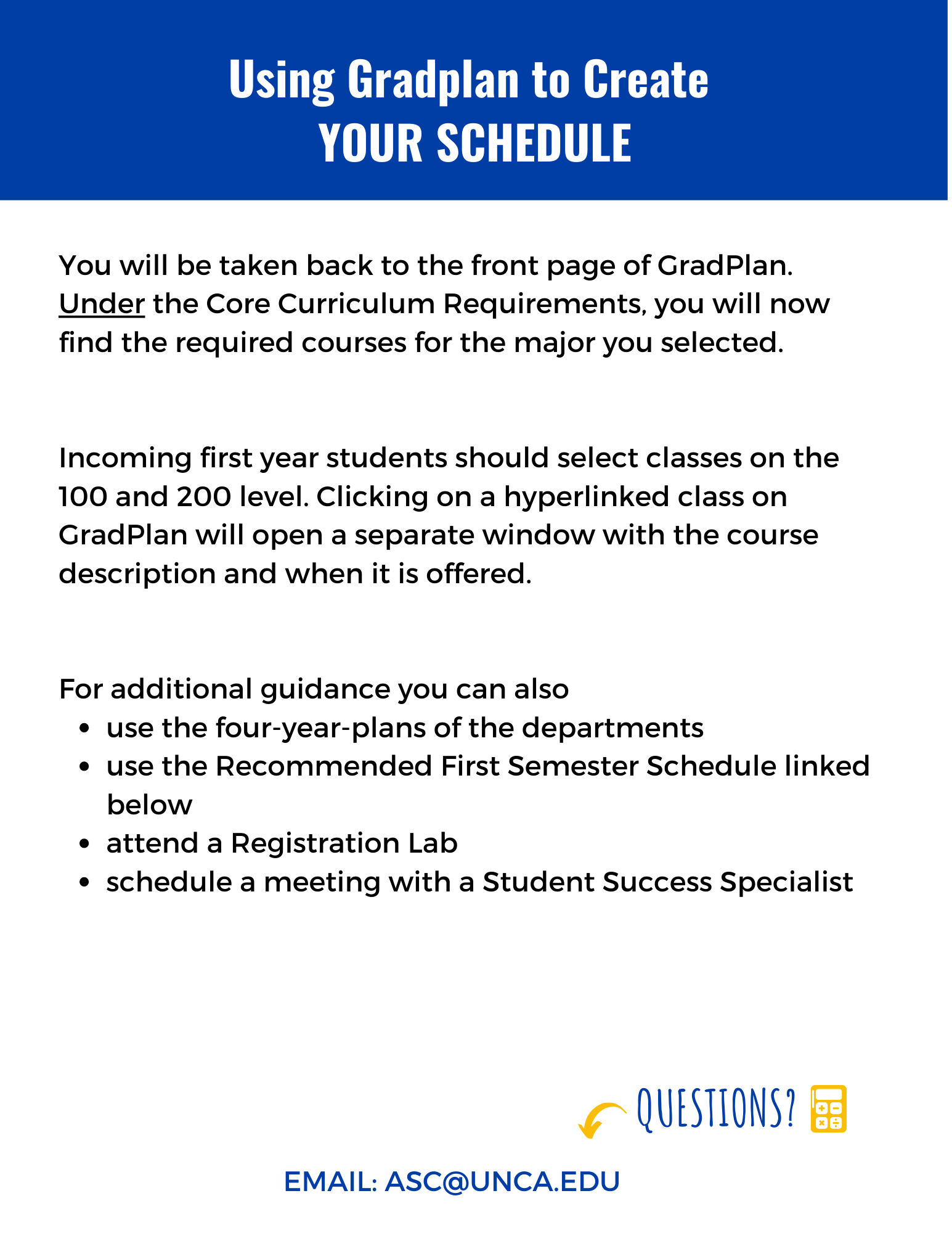 First-Year Students - Academic Advising